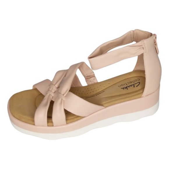 Clarks | Shoes | Clarks Clara Rae Womens Sz 85 W Ankle Strap Wedge Pink ...